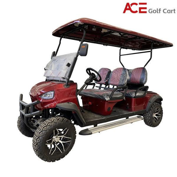 Quality 6 Passengers Custom Golf Carts Red Color Electric Golf Trolley for sale