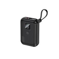 Quality Black / White Mini Power Bank Built In Charging Cable / LED Indicator Lights for sale