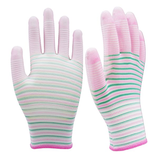 Quality NBW-PT303 13 Gauge Zebra Pattern PU Palm Coated Gloves for sale
