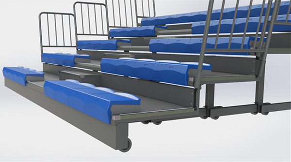 Quality Full Automatic HDPE Bench Retractable Gym Bleachers / Indoor Basketball for sale