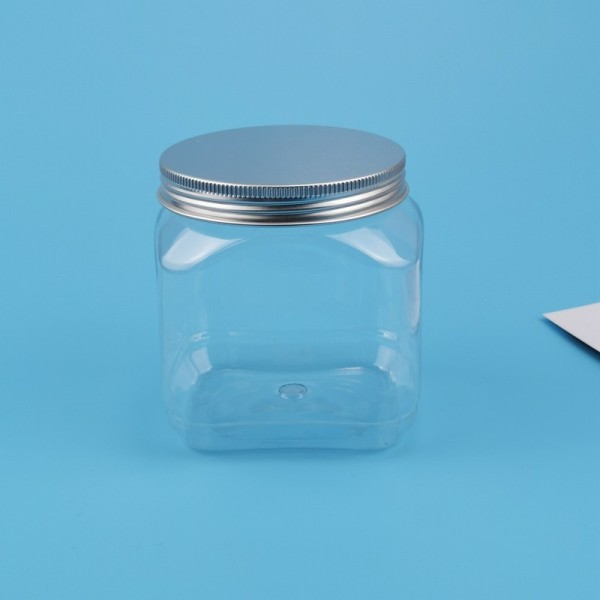 Quality 480ml Pet Transparent Candy Jar Cafe And Sugar Plastic Container With Lid for sale