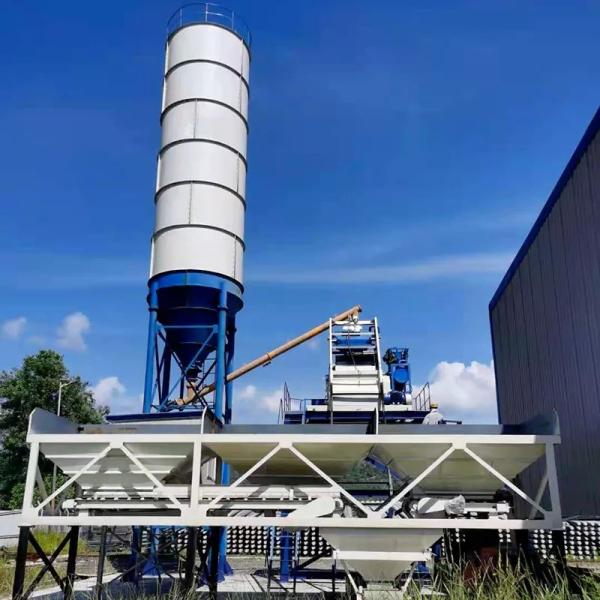 Quality HZS50 Mobile Concrete Batching Plant 115Kw For Small Scale Construction Sites for sale