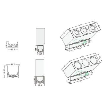Quality Lens Type Or Reflector Type Mini LED Linear Lighting With 3 LEDs In 1 Track Head for sale