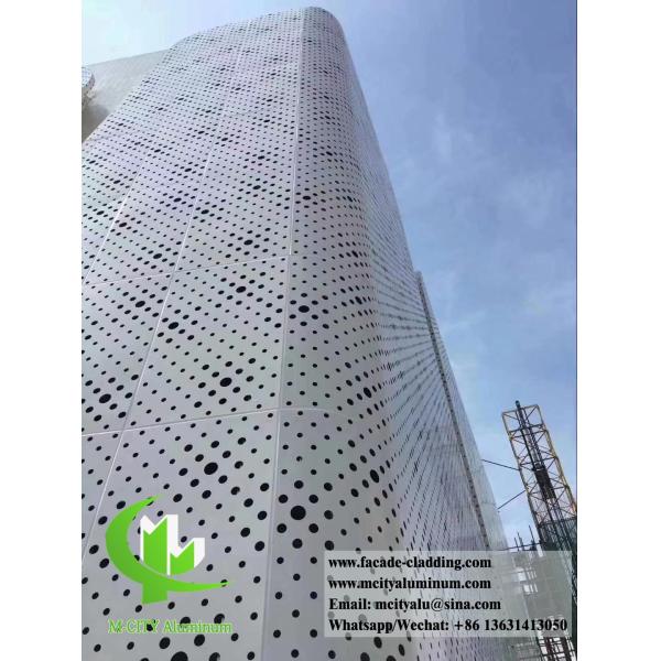 Quality 3mm perforated sheet metal facade aluminum wall cladding project for sale