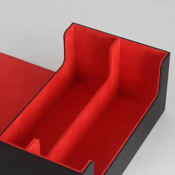 Quality PU Leather Deck Card Box 35pt Sports Card Holder Box Super Large 2 Rows for sale