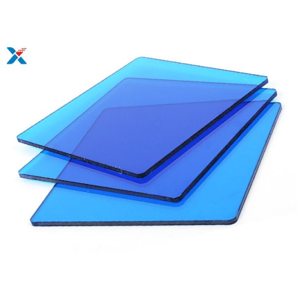 Quality Perspex Polycarbonate Roofing Sheet Transparent Blue Impact Resistance for sale