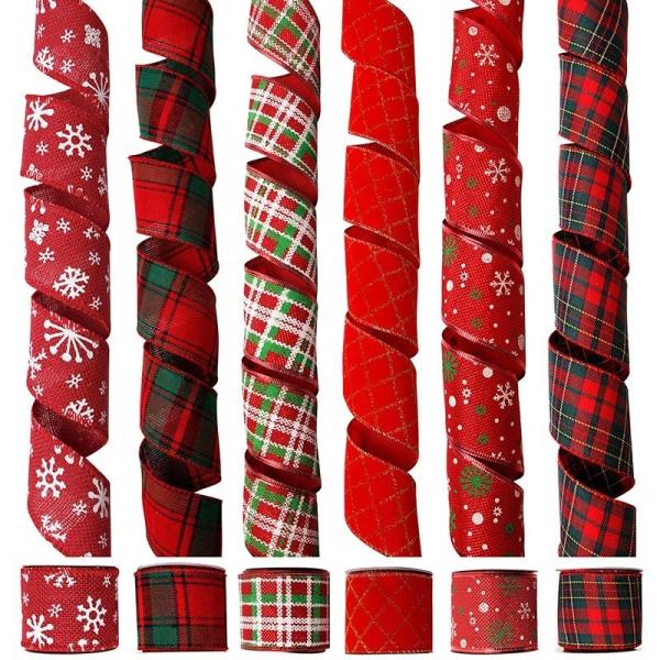 Quality Printed Wired Burlap Ribbons Customized for Christmas Gifts by MSD Ribbon 2.5 for sale