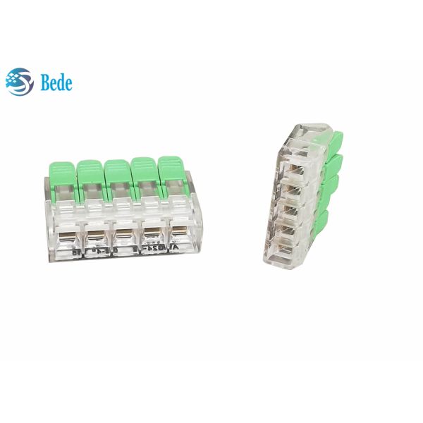 Quality Spring Lever Quick Connect Terminal Block 5 Way 450V 32A OJ265 for sale