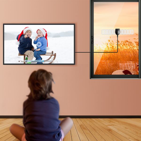 Quality 28dBi High Gain Uhf Best Wireless Caravan 4k Wall Mount Vertical Active Tv Antenna for sale