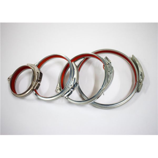 Quality Custom Size Ductwork Galvanized Pipe Clamp With Red Rubber Lining for sale