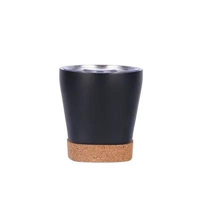 Quality Table Protect 8 Oz Insulated Tumbler Double Wall Stainless Steel Tumbler Cork Bottom Coffee Mug Custom With Filp Lid Convenient And Easy To Clean for sale