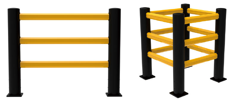 Flexible Pedestrian Barrier  Anti-Collision Guardrails Warehouse Safety Barrier Traffic Guardrails