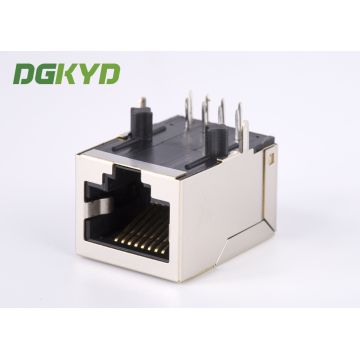 Quality Front Pin Integrated Magnetics RJ45 Modular Jack With Copper Alloy Shell for sale