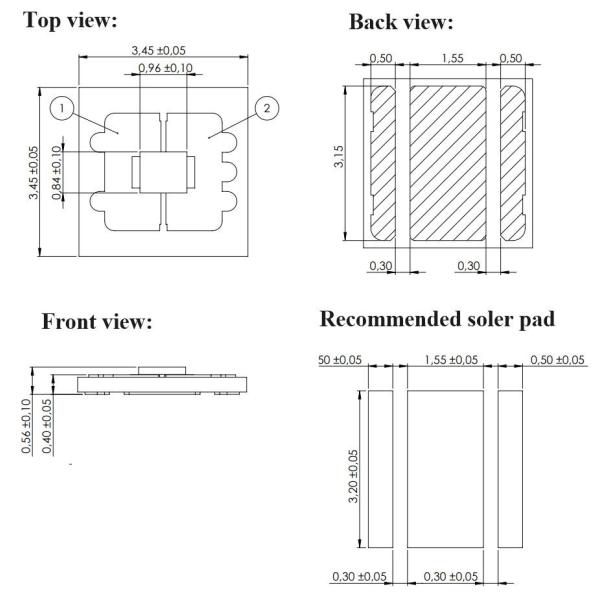 Quality SMD 3535 IR Chip 6500nm 1W Flat Clear Lens CW Operation Incoherent Infrared IR for sale
