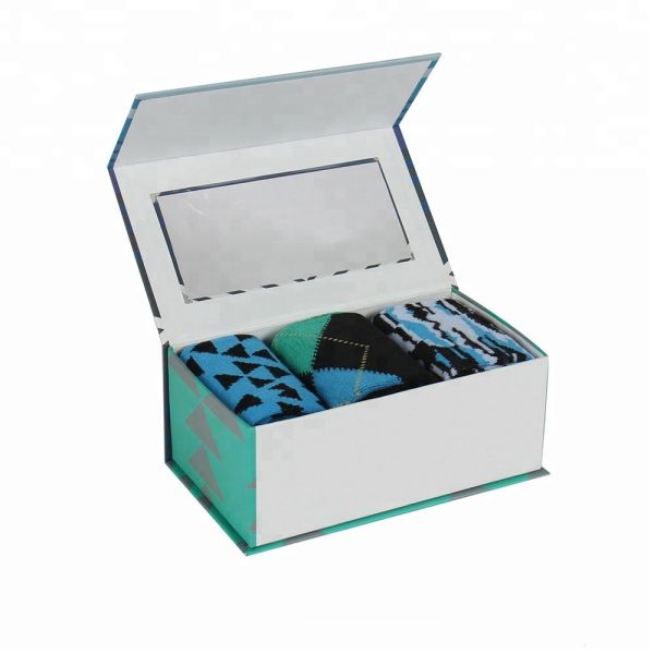 Quality High Quality Christmas Custom Magnetic Close Paper Gift 3 Set Socks Packaging for sale