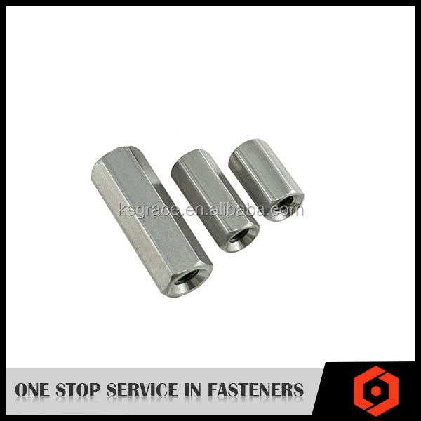 Quality Stainless Steel 304 316 Long Connector Thread Nut DIN6334 Hex Coupling Nut for sale
