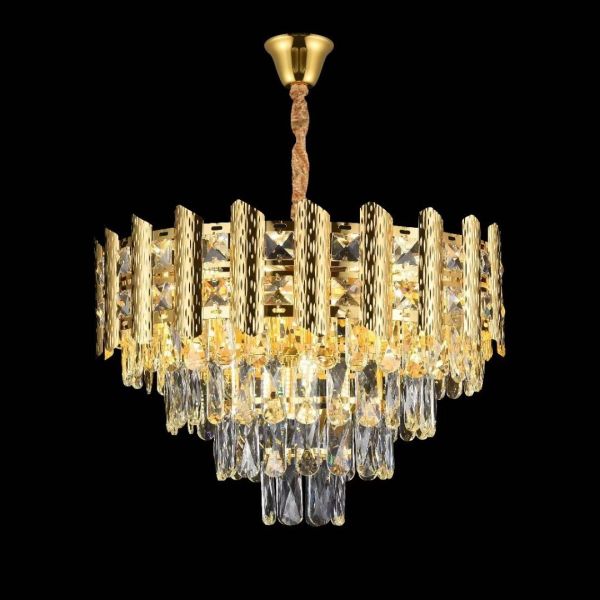 Quality Wholesale Retractable Crystal Chandelier Ceiling Fan With Light And Remote for sale