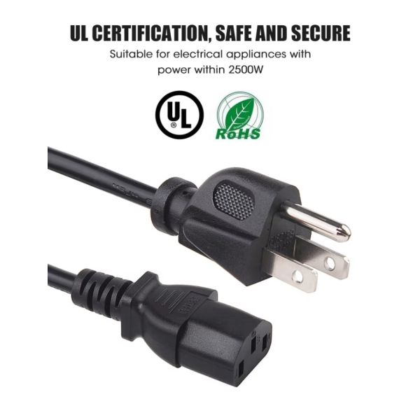 Quality UL American Power Cord , 3 Pin NEMA 5-15P Plug To IE320 C13 US Type Power Cord for sale