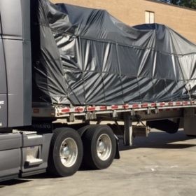 Quality Lightweight 14oz 3 PC Tarp Set 6 Foot Drop Lumber Tarps For Flatbed Trucks for sale