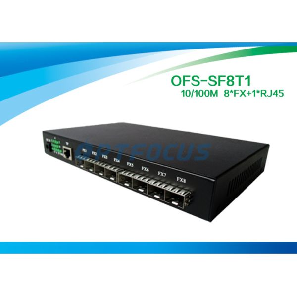 Quality 8×1 Fiber Optic Switch 100BASE - Fx 1 10 / 100BASE - Tx  DF SM 1310nm 20KM SC for sale