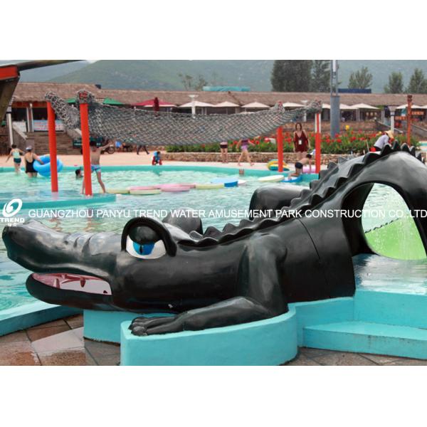 Quality Water Park Equipment Crocodile Slide , Commercial Small Fiberglass Water Slide for sale