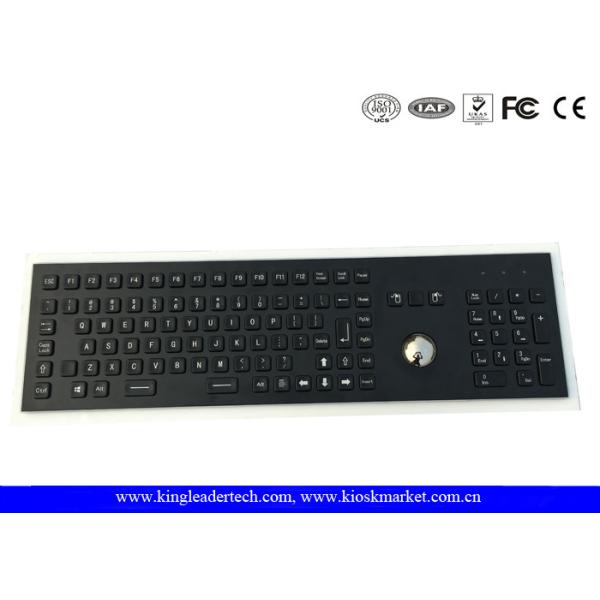 Quality Full Keys Industrial Trackball Keyboard Electroplated Black Metal Keyboard 103 for sale