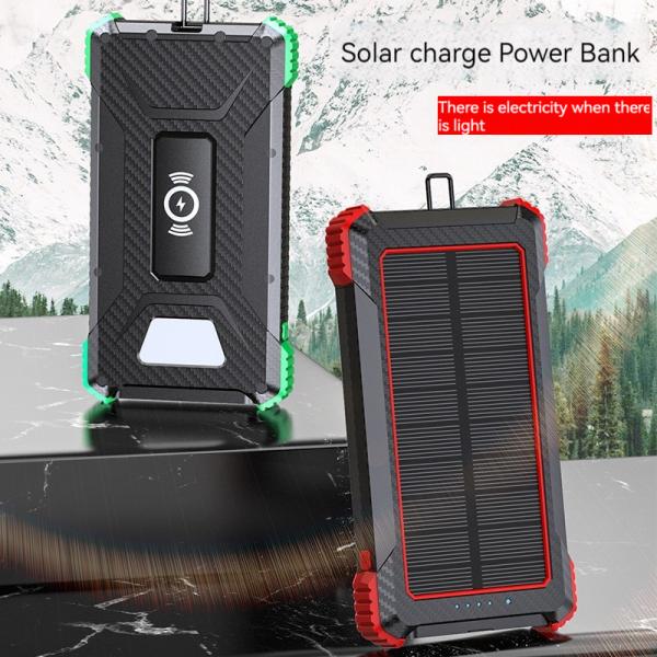 Quality Wireless Output 5W Solar Power Bank 2.1A Output 10000mAh for iPhone 15 Outdoor for sale