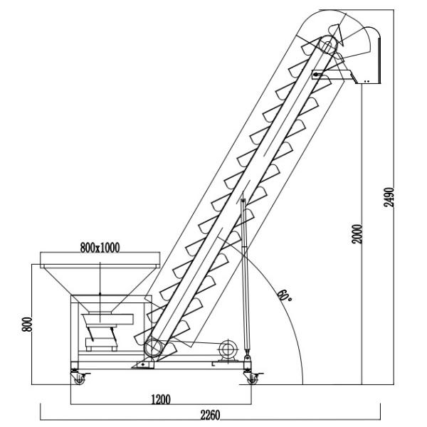 Quality SS304 Vertical Bucket Elevator Machine Frozen Food Conveying Bulk Goods for sale