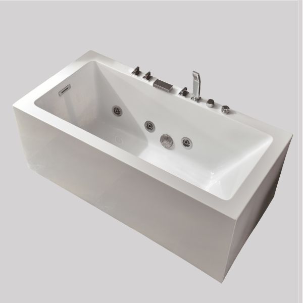 Quality White Soaking Acrylic Jetted Drop In Whirlpool Tub for Hotel Bath 60inch for sale