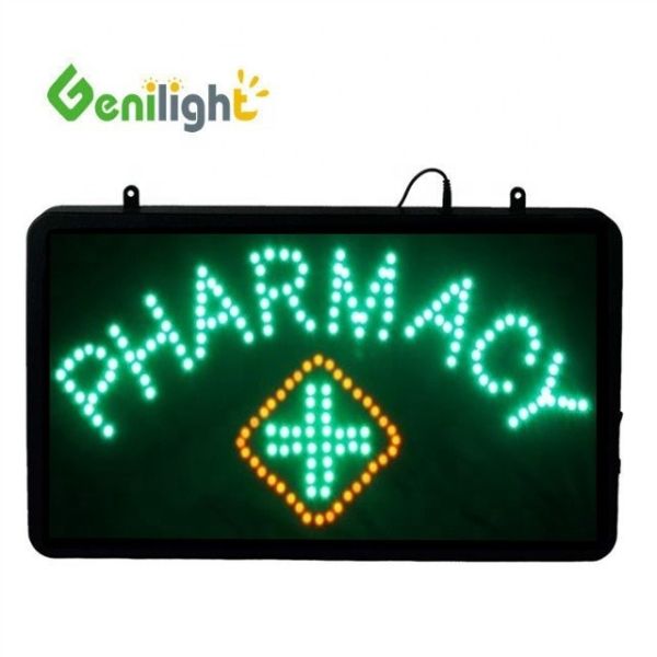 Quality Genilight Indoor 56*33cm DC12V LED Open Sign Pharmacy Program LED Display Panel for sale