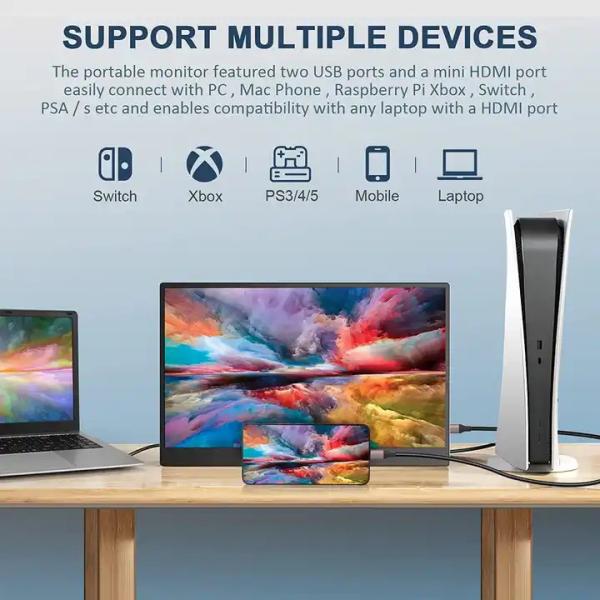 Quality 16:9 60Hz Double Laptop Portable LCD Screen Monitor Extender 300 Cd/M² for sale