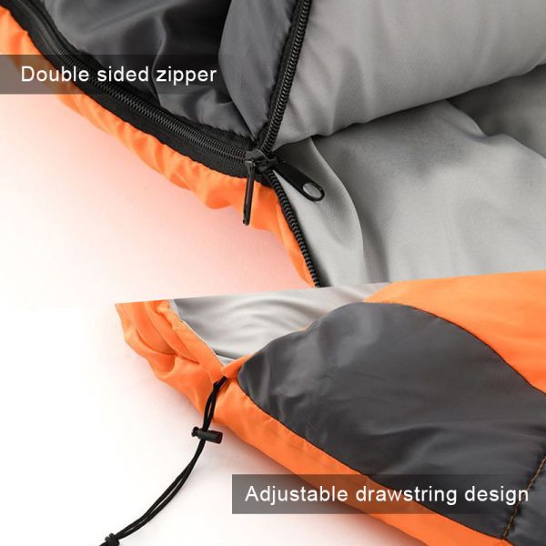 Quality 1 Person Camping Sleeping Bags Orange Rectangular Backpacking Sleeping Bag for sale