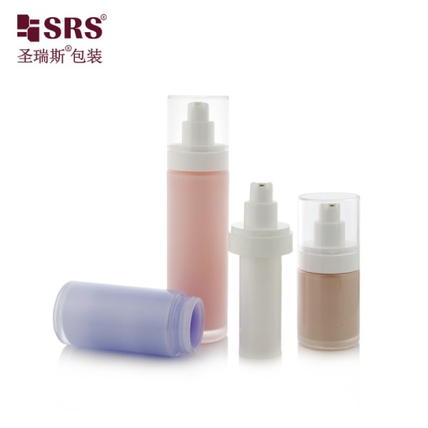Quality AB001 15ml 30ml 50ml Round Luxury Glass Lotion Pump Bottle Replaceable Type for sale