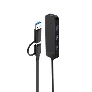 Quality 4 Ports USB TYPE-A TYPE-C 3.0 Combo HUB ABS Plastic USB Hub OEM Service for sale