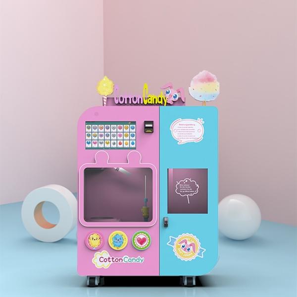 Quality Intelligent Flower Candy Floss Vending Machine Pink Blue 240V for sale