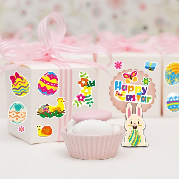 Quality Silk Screen Printing Easter Egg Stickers Easter Bunny Children DIY 128gram for sale