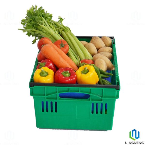 Quality 48L Nestable Plastic Crates , Stackable Plastic Harvest Crates for sale