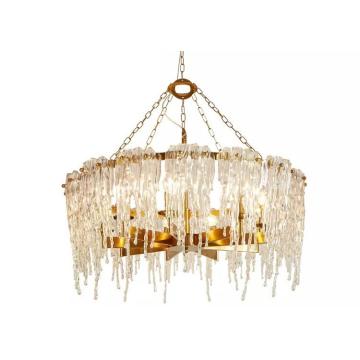 90V Polished Finish Kitchen Diameter 80 / 100cm Crystal Pendant Light