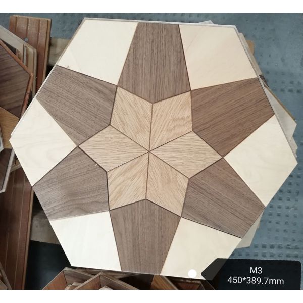 Quality Hexagon Wood Engineered Parquet Flooring With Different Styles And Mixed Woods for sale