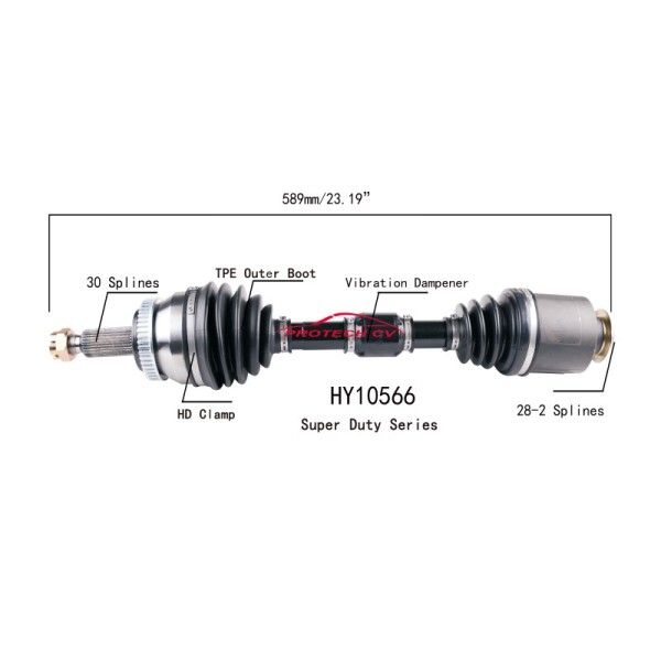 Quality HY10566 CV Axle Assembly Heavy Duty Clamp TPEE Boot  Cold Forging Grinding Process Technology EXTREME Weather Unit for sale