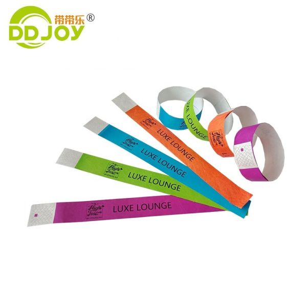 Quality DDJOY 3/4 inch Plain Solid Neon color Dupont Tyvek Wristbands for club and bar for sale