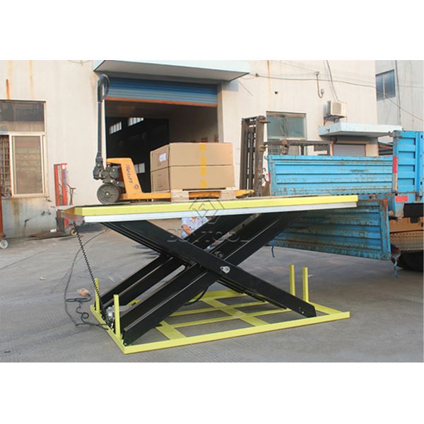Quality 1000 Lb Mobile Scissor Lift Table With Large Platform Ladder Dock Container for sale