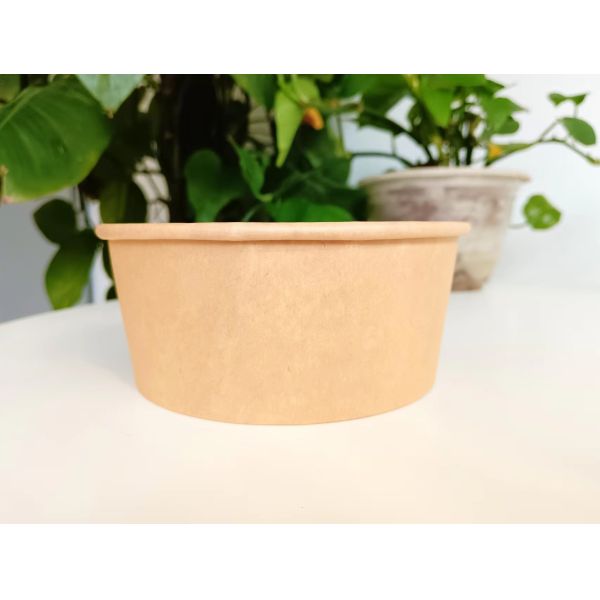 Quality 5.000kg Disposable Round Rectangular Kraft Paper Bowl Soup Salad Bowl Initial for sale