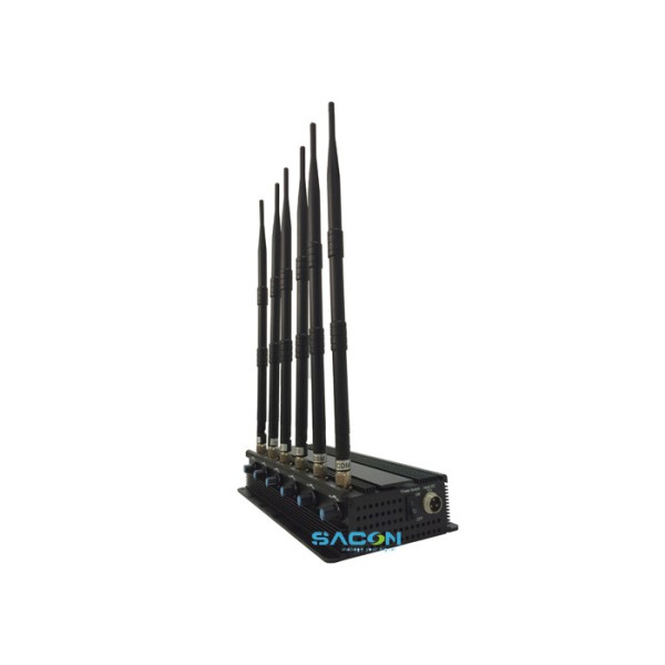 Quality 6 Omni-Directional Antennas 15W Output Power 50m Jamming Range Cell Phone Signal Jammer for Meeting Rooms for sale