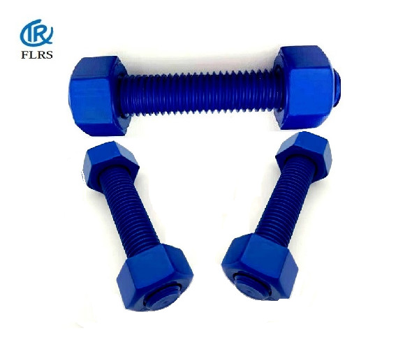 Quality PFTE Coating Double Ended Bolt / A193B7 /A1942H XYLAN Stud Bolts for sale