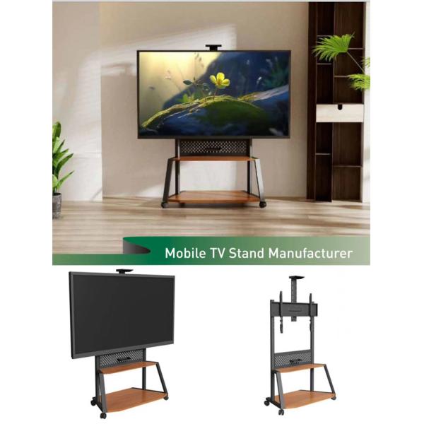 Quality 198Lbs Cart Tv Stand With Laptop Shelf Tray Locking Wheels Flat Screen Rolling for sale