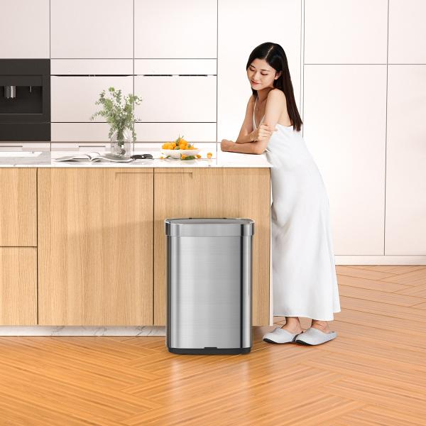 Quality Steel Smart Sensor Bin Household Rectangle Induction Type Automatic Trash Can for sale