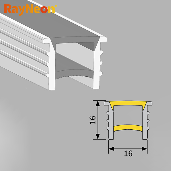 Quality 16*16mm LED Strip Silicone Cover For Indoor 10mm / 12mm Board Width for sale