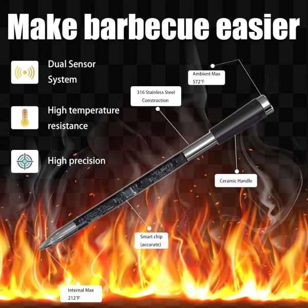 Quality Premium Bluetooth Digital Wireless Grill Bbq Thermometer Smart Waterproof for sale