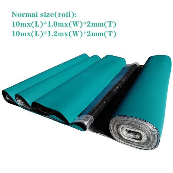 Quality Green Blue Black Grey ESD Rubber Mat Anti Static For Workplace Table / Floor for sale